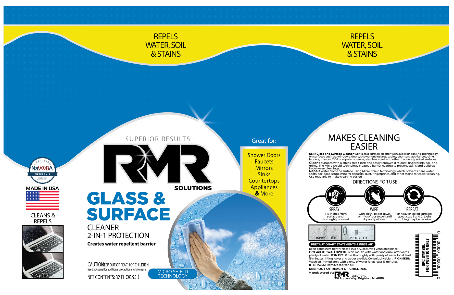 RMR 2-in-1 Glass & Surface Cleaner | Streak-Free Multi-Surface ...